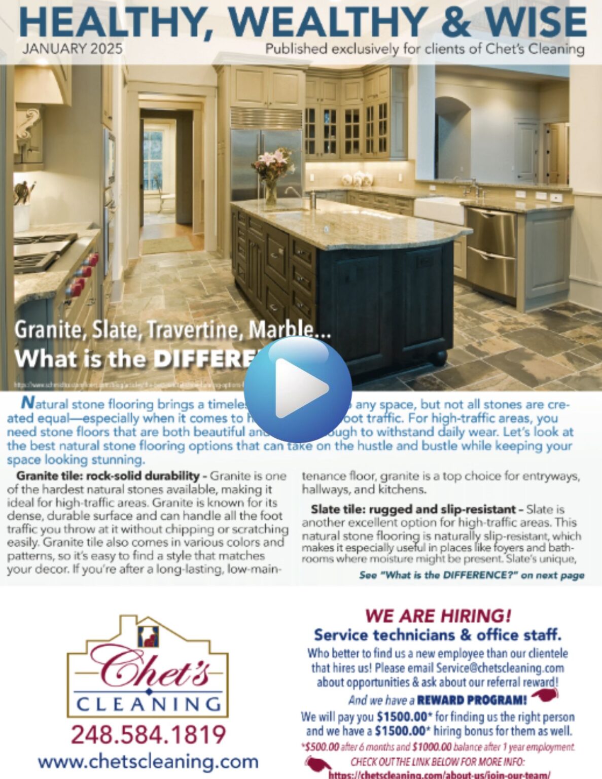 Carpet Cleaning Secrets from Chet's Cleaning Newsletter