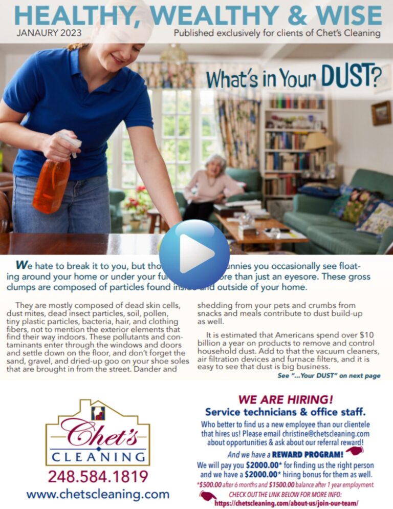 Carpet Cleaning Secrets from Chet's Cleaning Newsletter